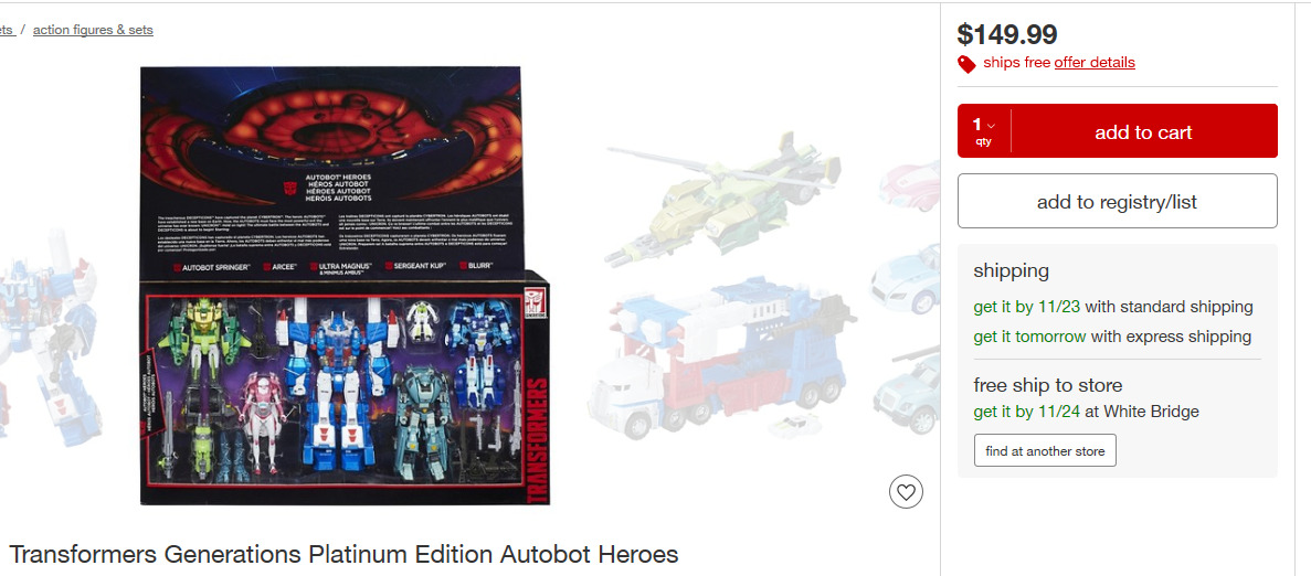 Autobot Heroes Target Exclusive Platinum Edition Set Now Available Online